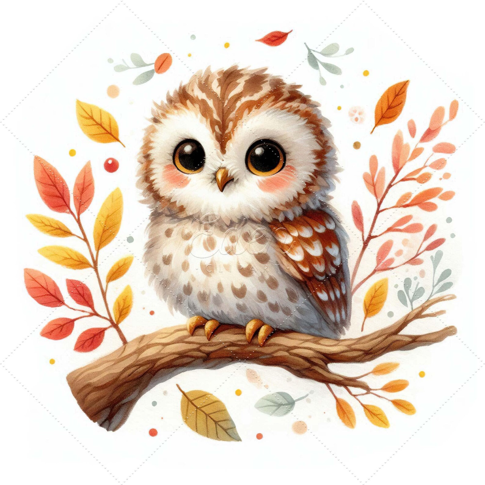 10 Cute Owl Clipart • JPG High Quality Owl Digital Art • Adorable ...