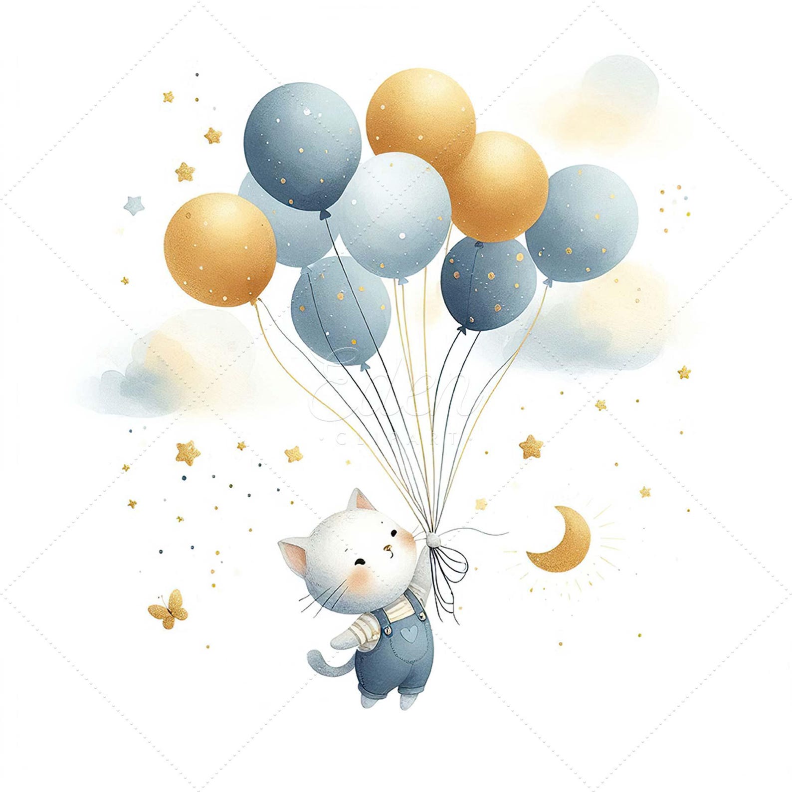 10 Animals With Balloons • Instant Download JPG Images • Flying ...