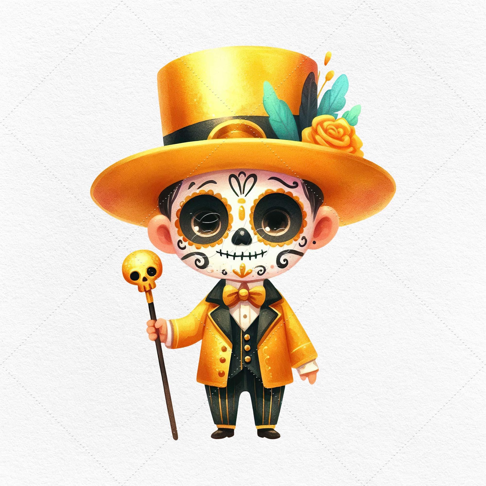 10 Catrín PNG Clipart • Cute Watercolor Day of the Dead Clip Art • JPG ...