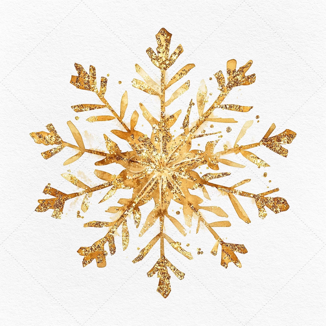 10 Gold Snowflake Clipart PNG/JPG • Christmas Snowflakes • Gold Holiday ...