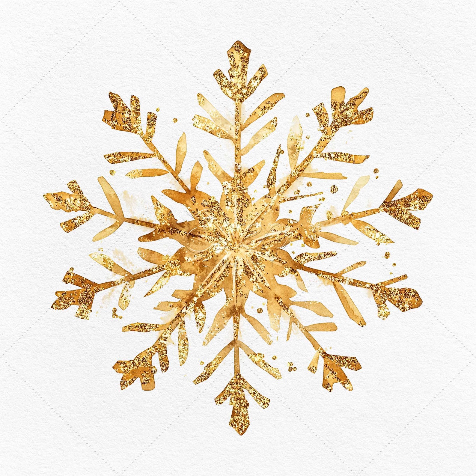 10 Gold Snowflake Clipart PNG/JPG • Christmas Snowflakes • Gold Holiday ...