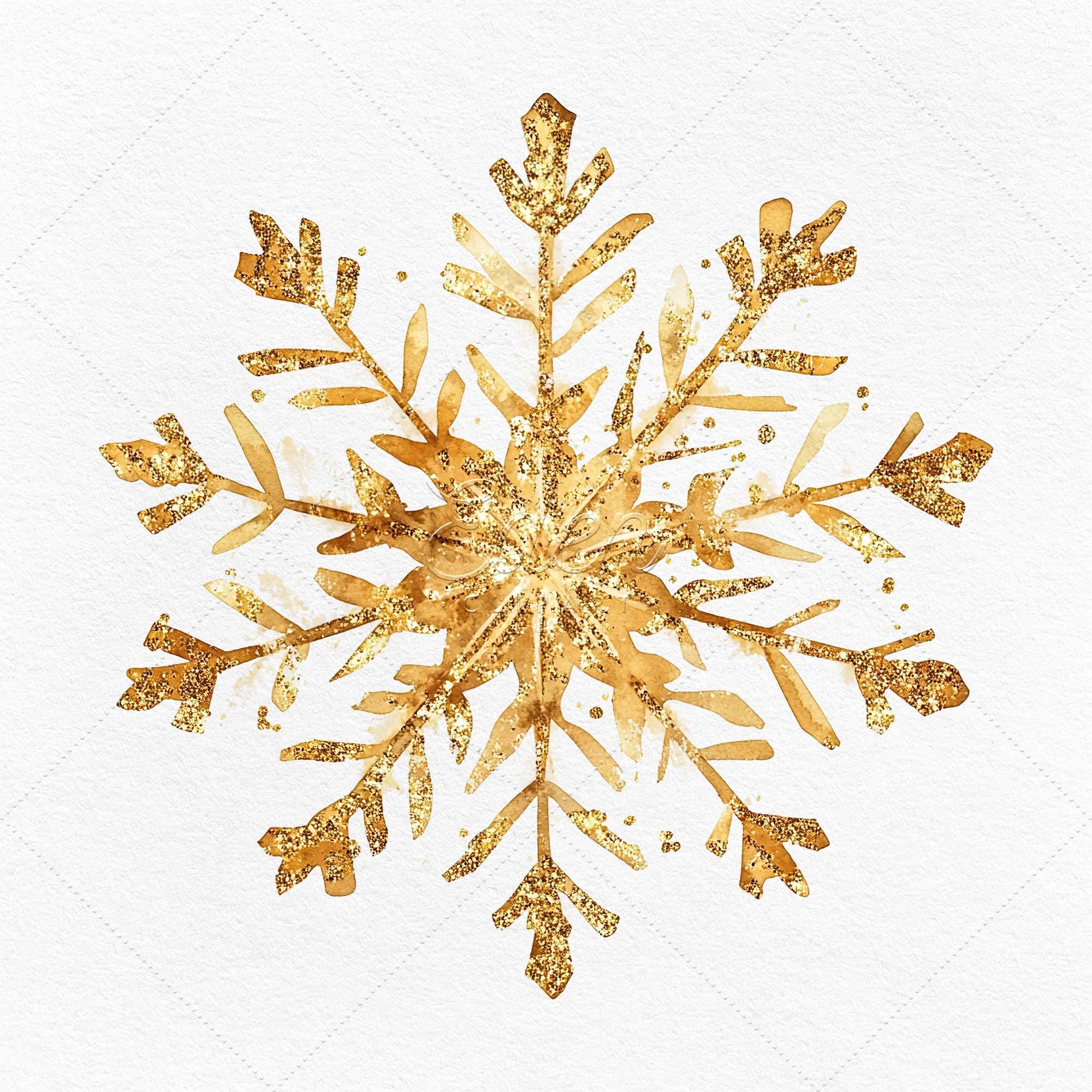 10 Gold Snowflake Clipart PNG/JPG • Christmas Snowflakes • Gold Holiday ...