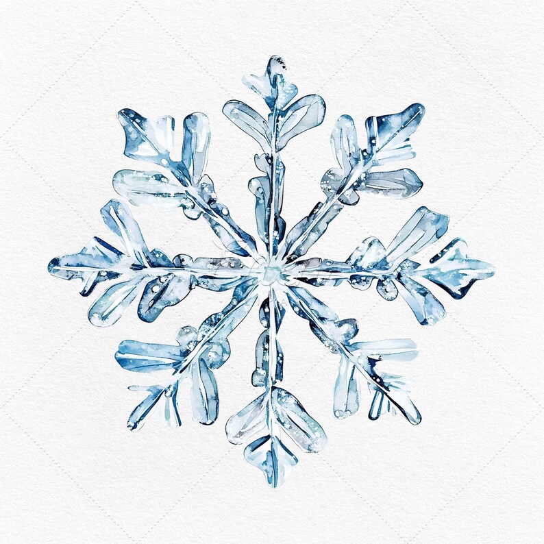 10 Watercolor Snowflake Clipart Bundle • Snowflake Art PNG/JPG • Winter ...