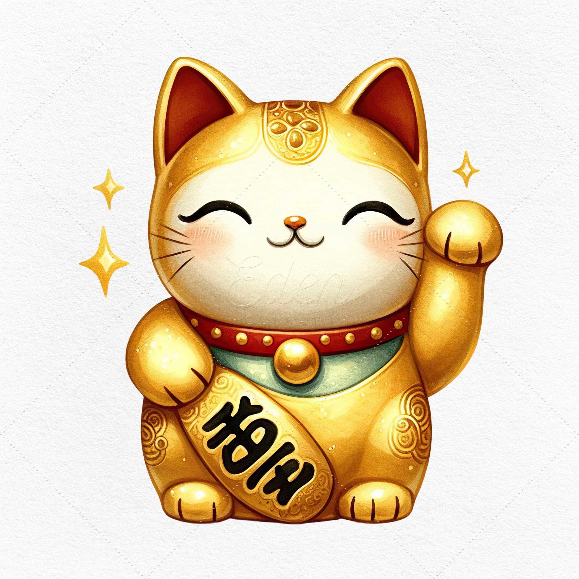 8 Cute Lucky Cats Instant Download Images • Fortune Cats PNG + JPG ...
