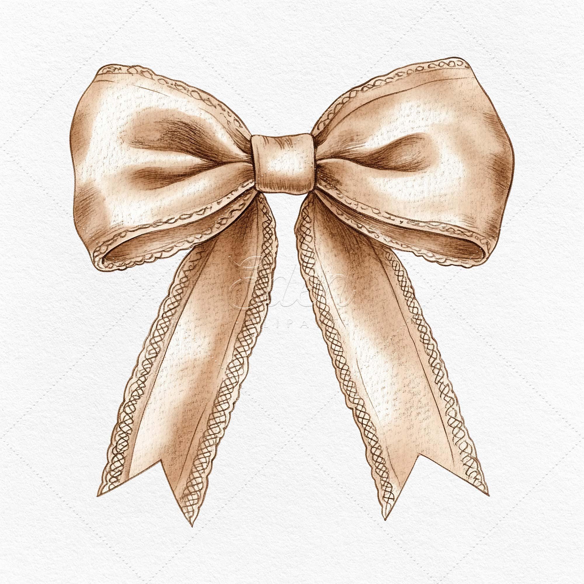10 Watercolor Bow PNG Transparent Images • Bow Clipart Beige • Brown ...