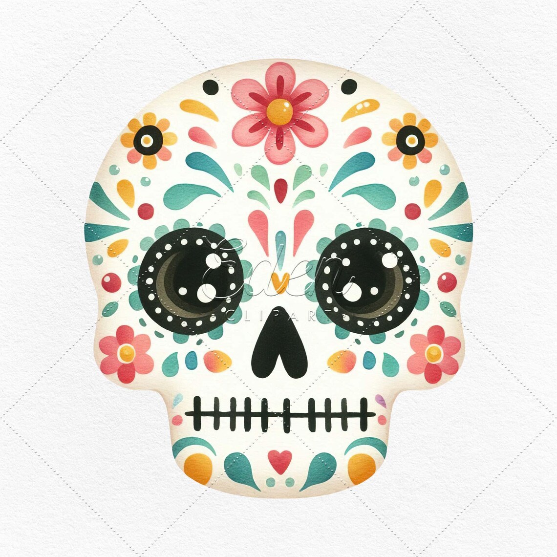 10 Sugar Skull Clipart • Día De Muertos JPG Designs • Downloadable High ...