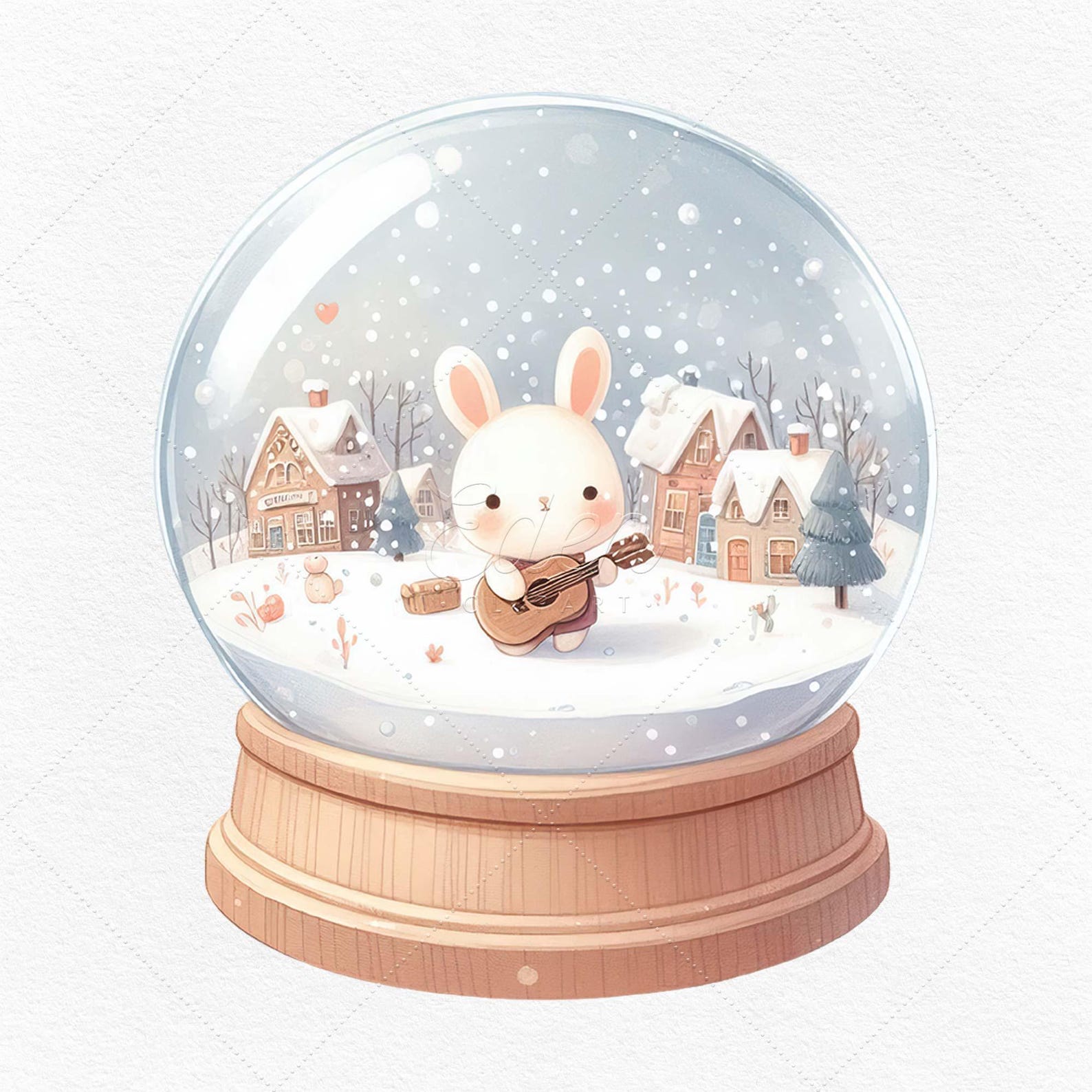 10 Adorable Bunny Snow Globe Clipart Cute Bunny PNG & JPG Sublimation ...
