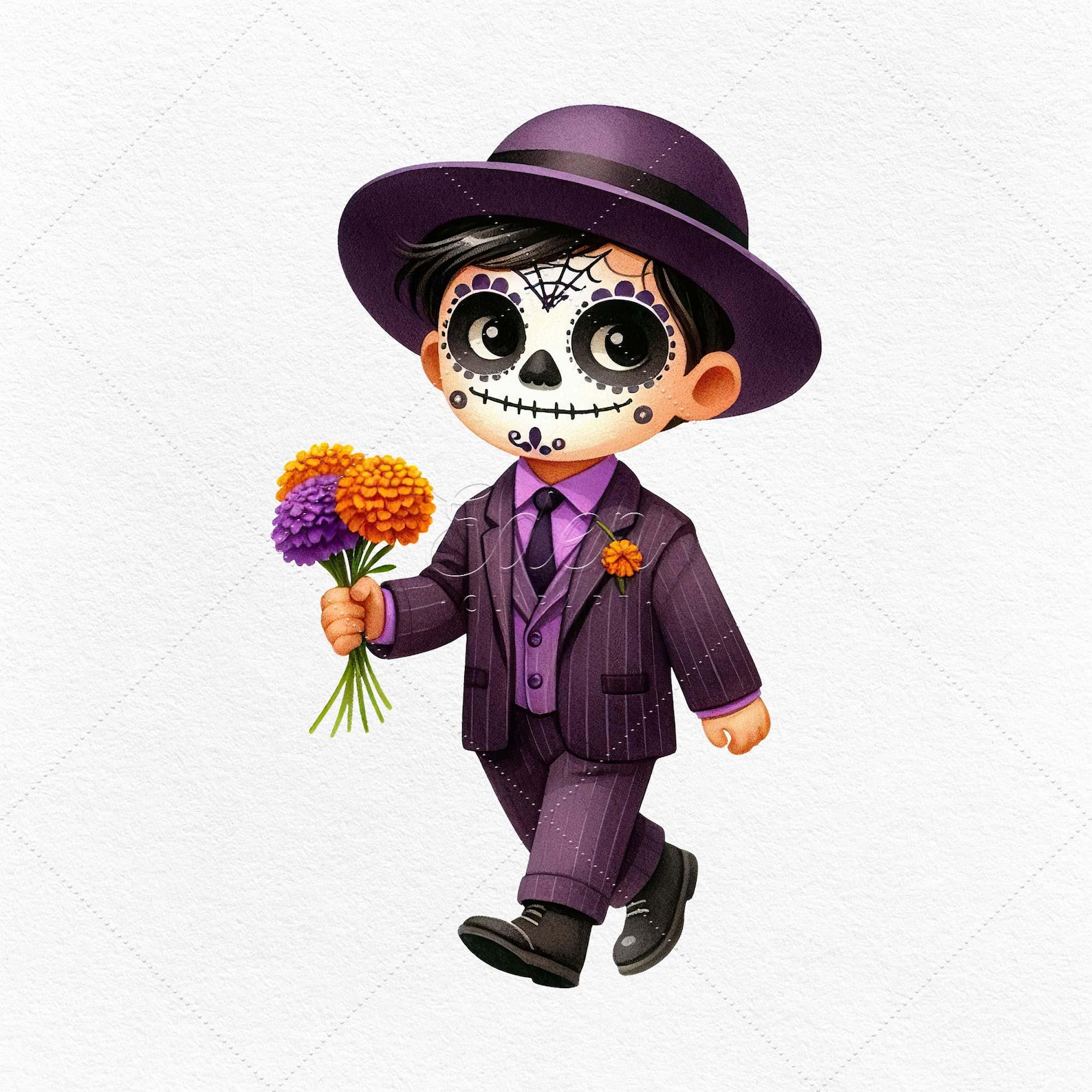 10 Catrín PNG Clipart • Cute Watercolor Day of the Dead Clip Art • JPG ...