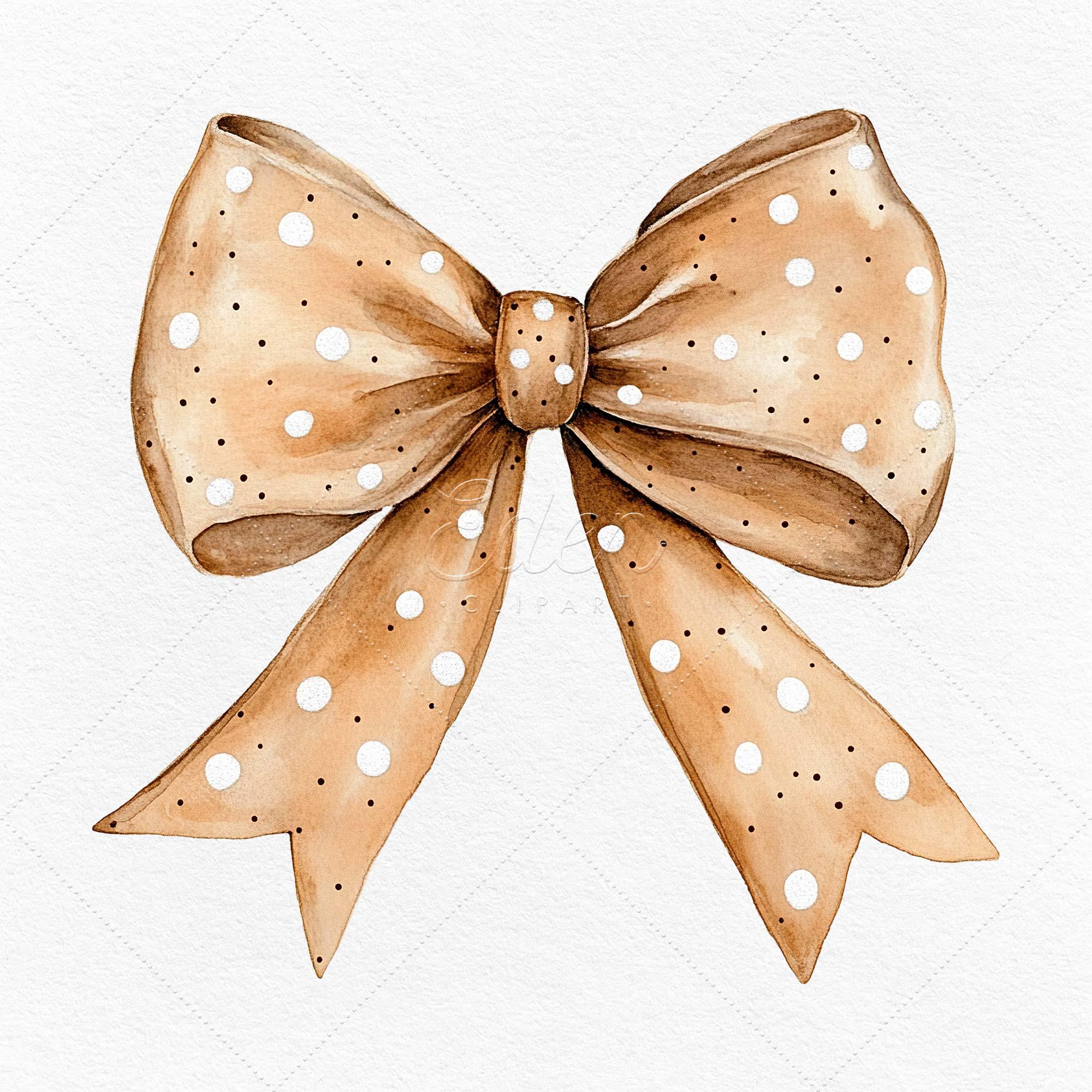 10 Watercolor Bow PNG Transparent Images • Bow Clipart Beige • Brown ...