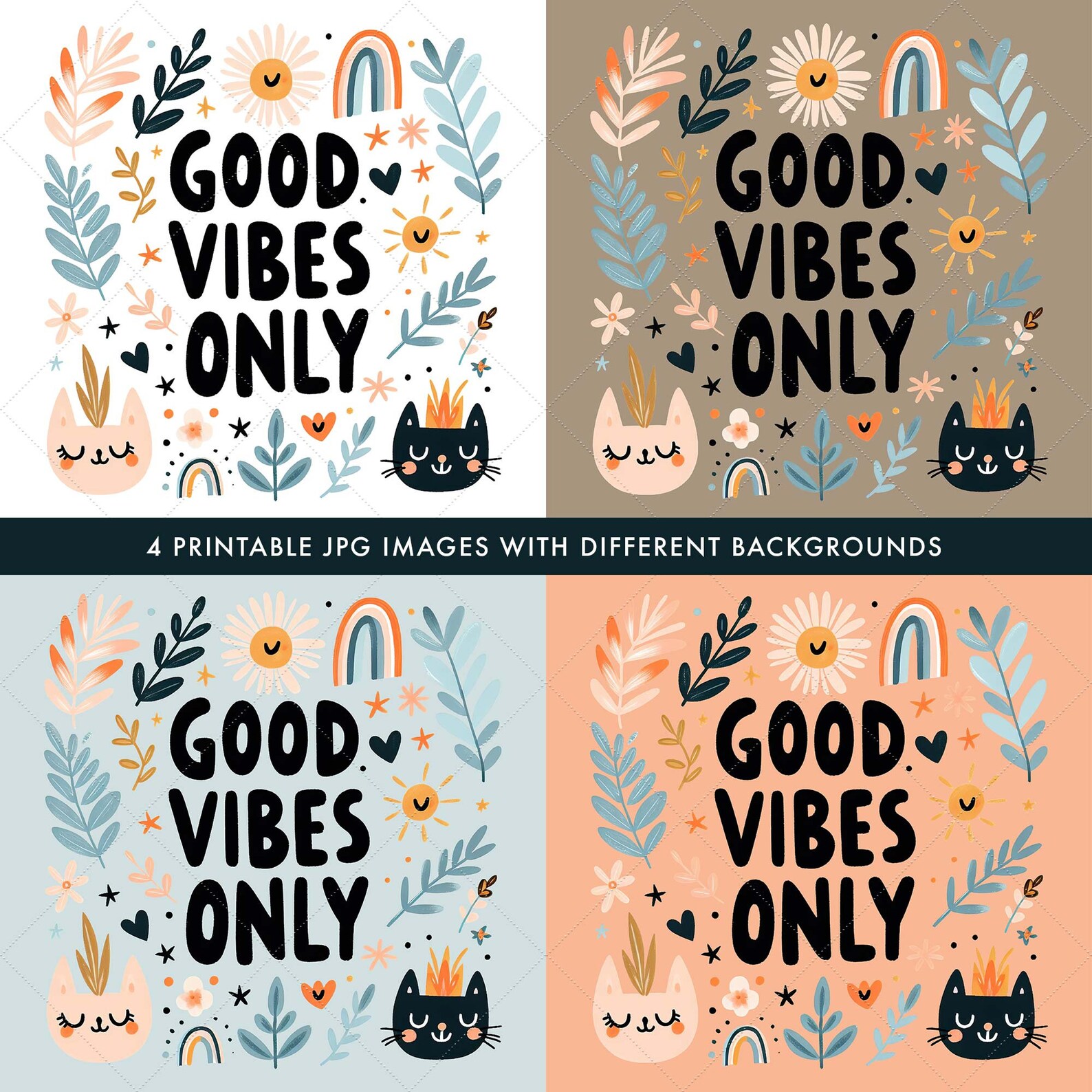 Good Vibes Only Clipart Image • Printable Sublimation Designs Free ...