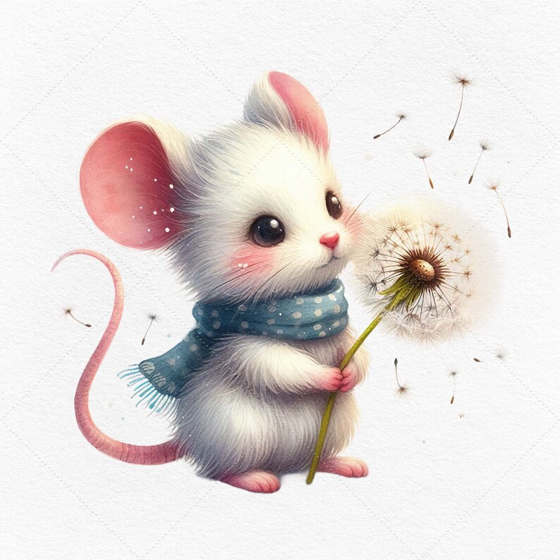 8 Little Mouse Clipart Images • Watercolor PNG + JPG Instant Download ...