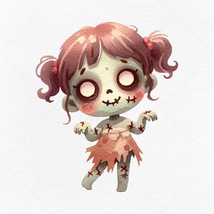 10 Cute Zombies Clipart • Zombie PNG & JPG Sublimation Download Files ...