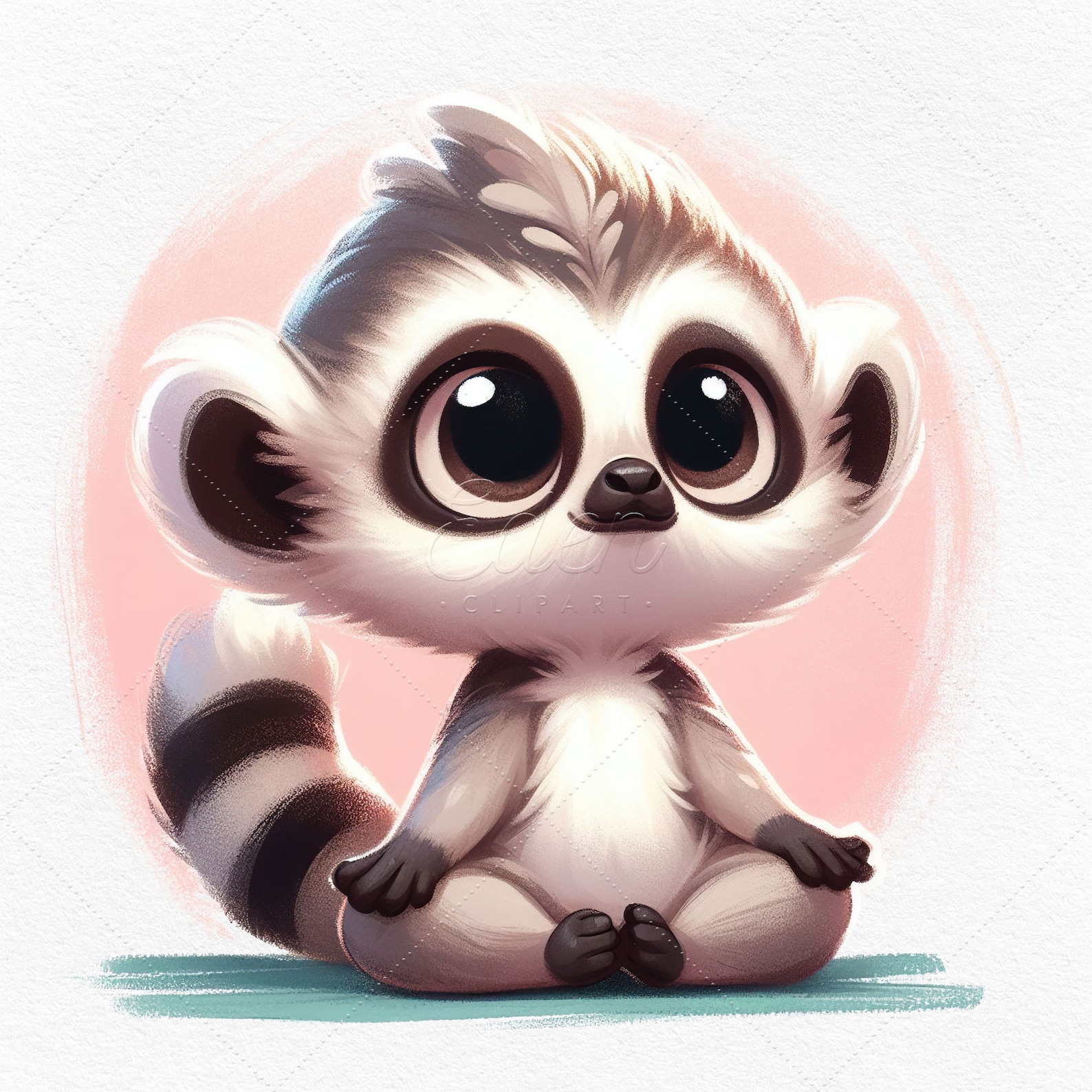 Cute Lemur Yoga PNG + JPG Download • Sublimation Image Meditating Lemur ...