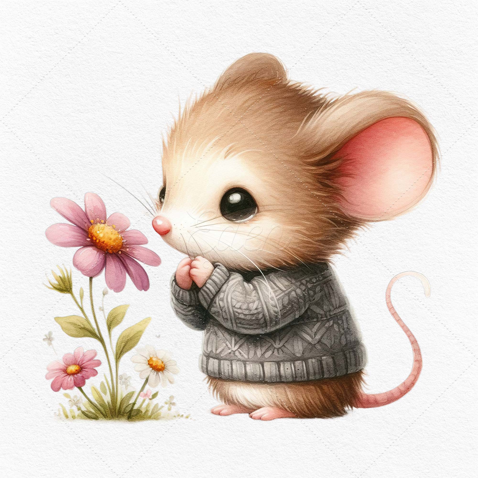 8 Little Mouse Clipart Images • Watercolor PNG + JPG Instant Download ...