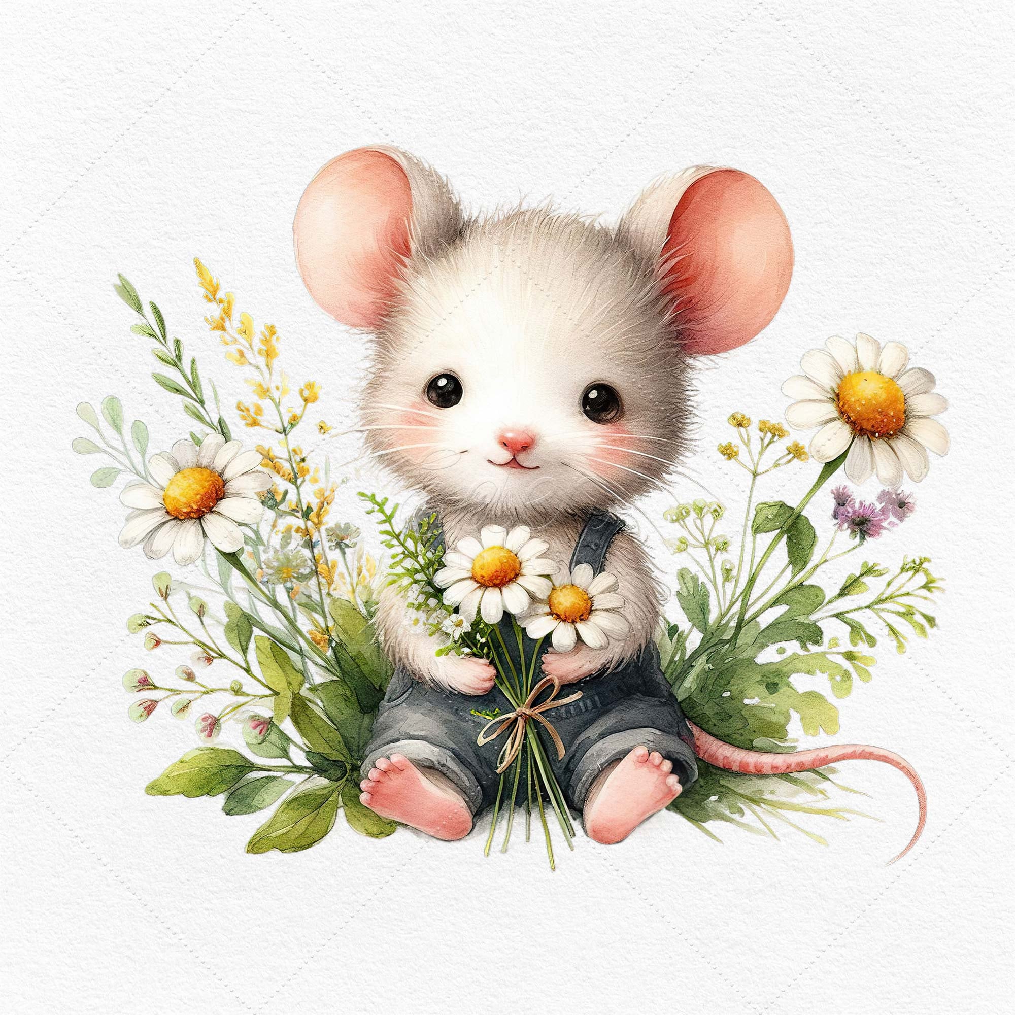 8 Little Mouse Clipart Images Watercolor PNG JPG Instant Download Files ...