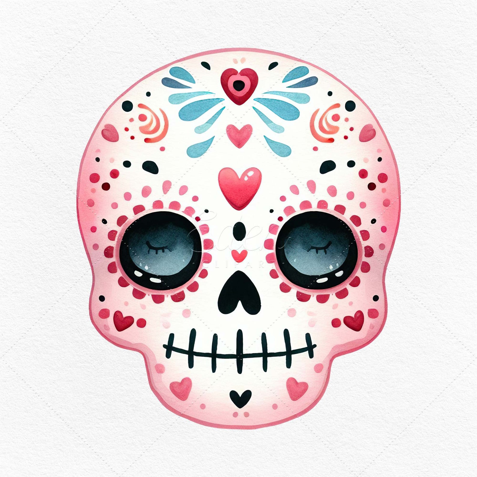 8 Cute Sugar Skulls Clip Art Instant Download Clipart Images Files Day ...
