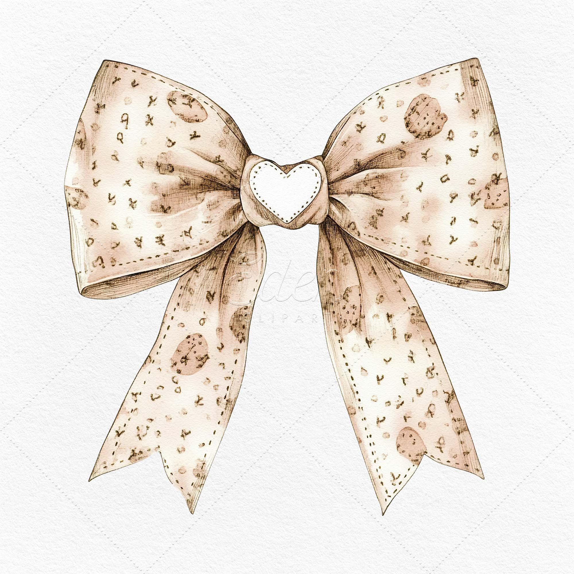 10 Watercolor Bow PNG Transparent Images • Bow Clipart Beige • Brown ...