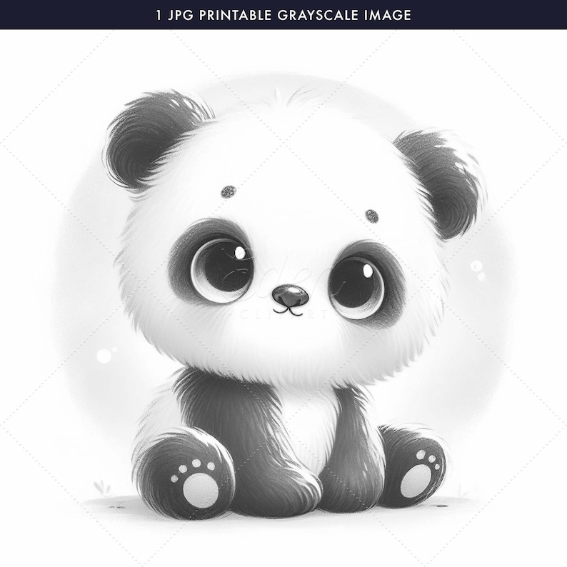 Panda Bear JPG Digital Download • Cute Panda Sublimation Design ...