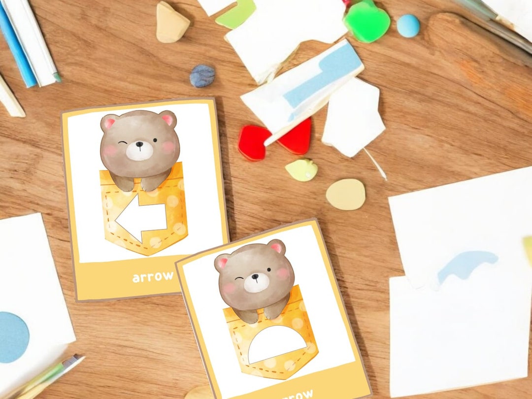 Bear Shape Matching Flashcards for Kids, Preschool Worksheets, Toddler ...
