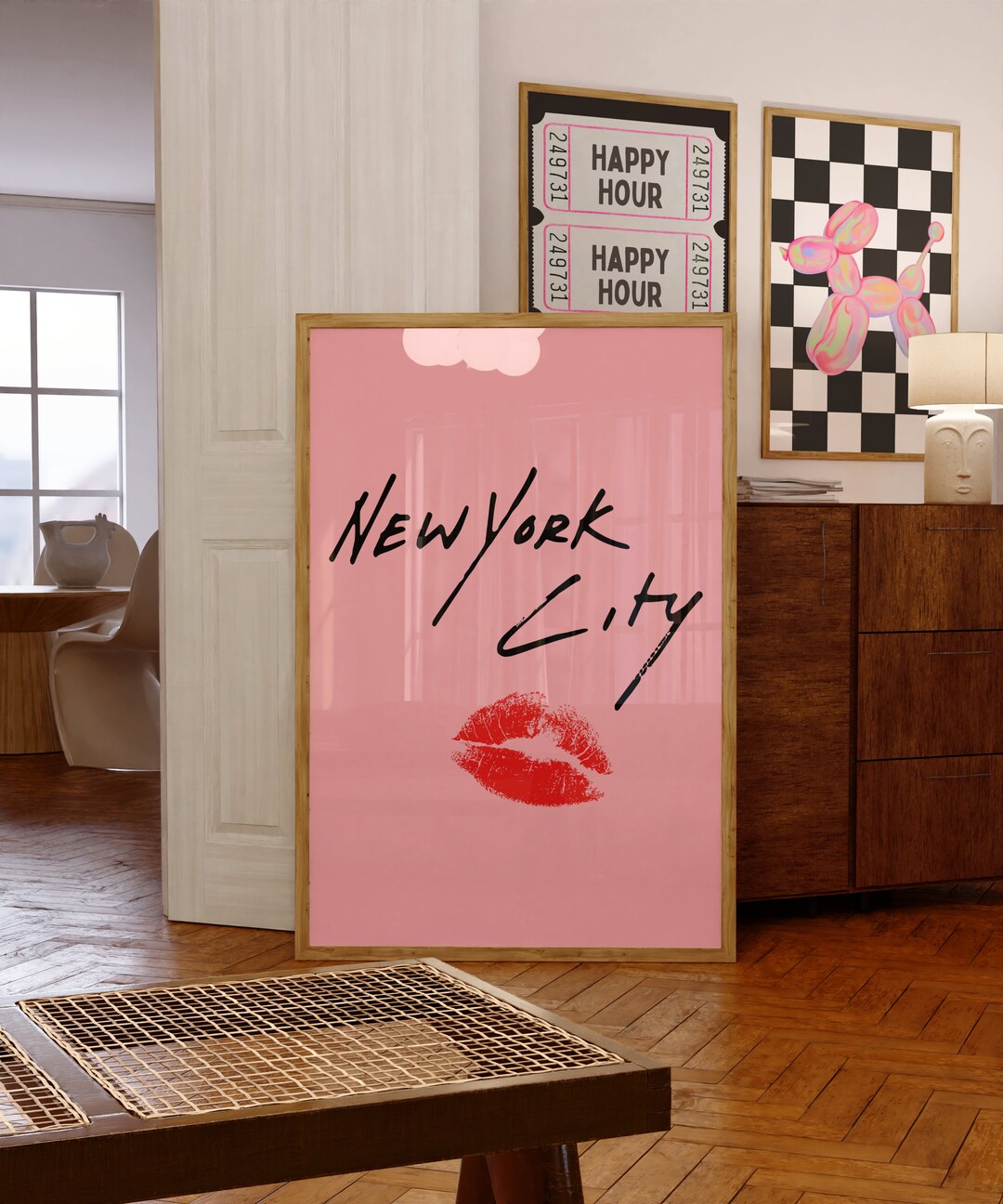 New Yorker Dopamine Decor Wall Art, Maximalist Preppy NYC Print ...