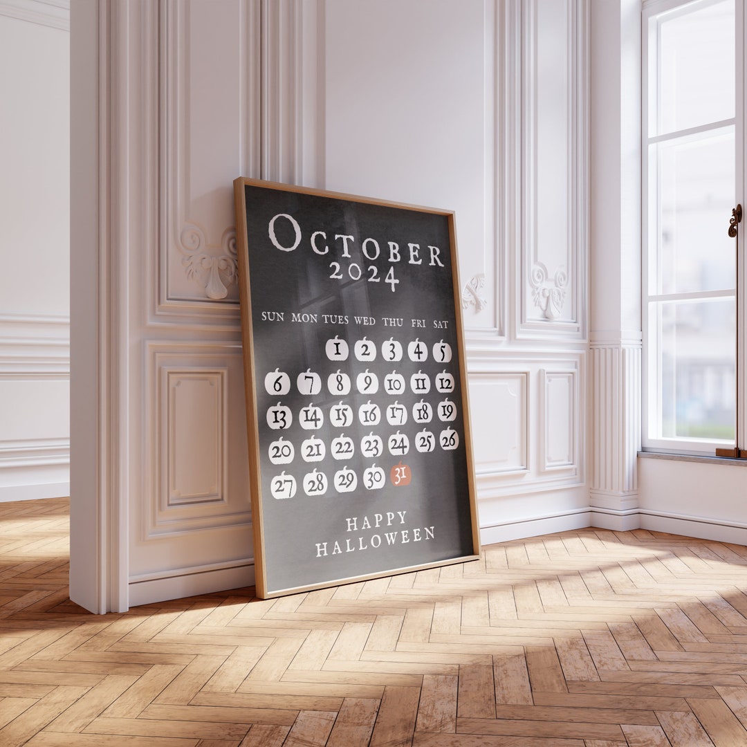 Halloween Advent Calendar Wall Art, Count Down to Halloween, Spooky ...