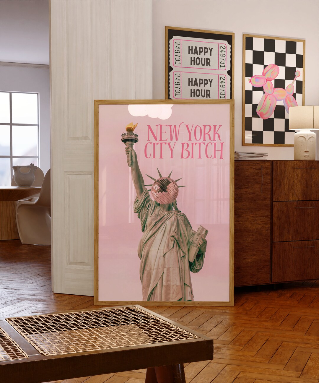 Mirror Ball Poster New Yorker Dopamine Decor Wall Art, Maximalist ...