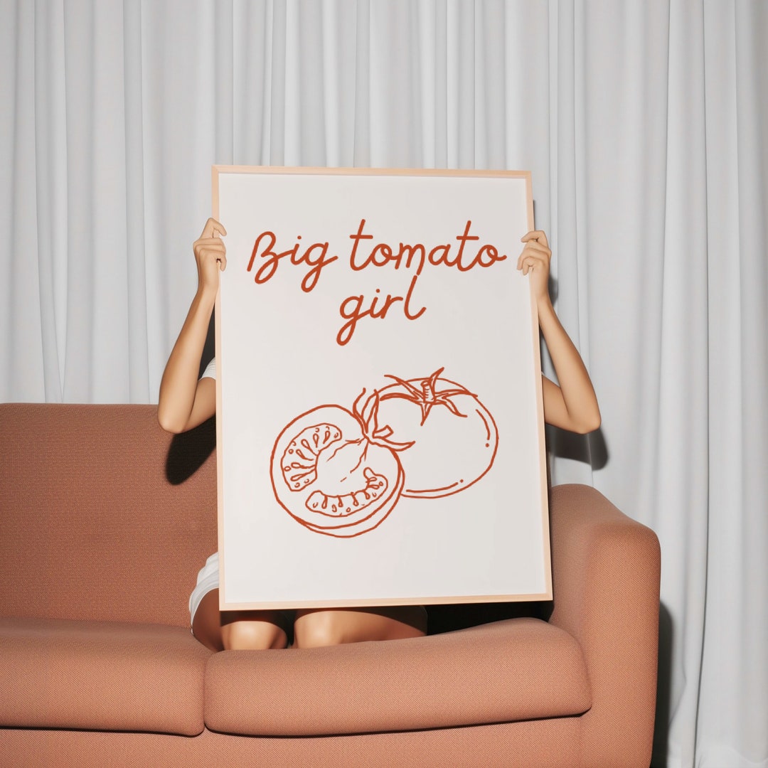 Big Tomato Girl Aesthetic Poster, Tomato Girl Summer Wall Print ...