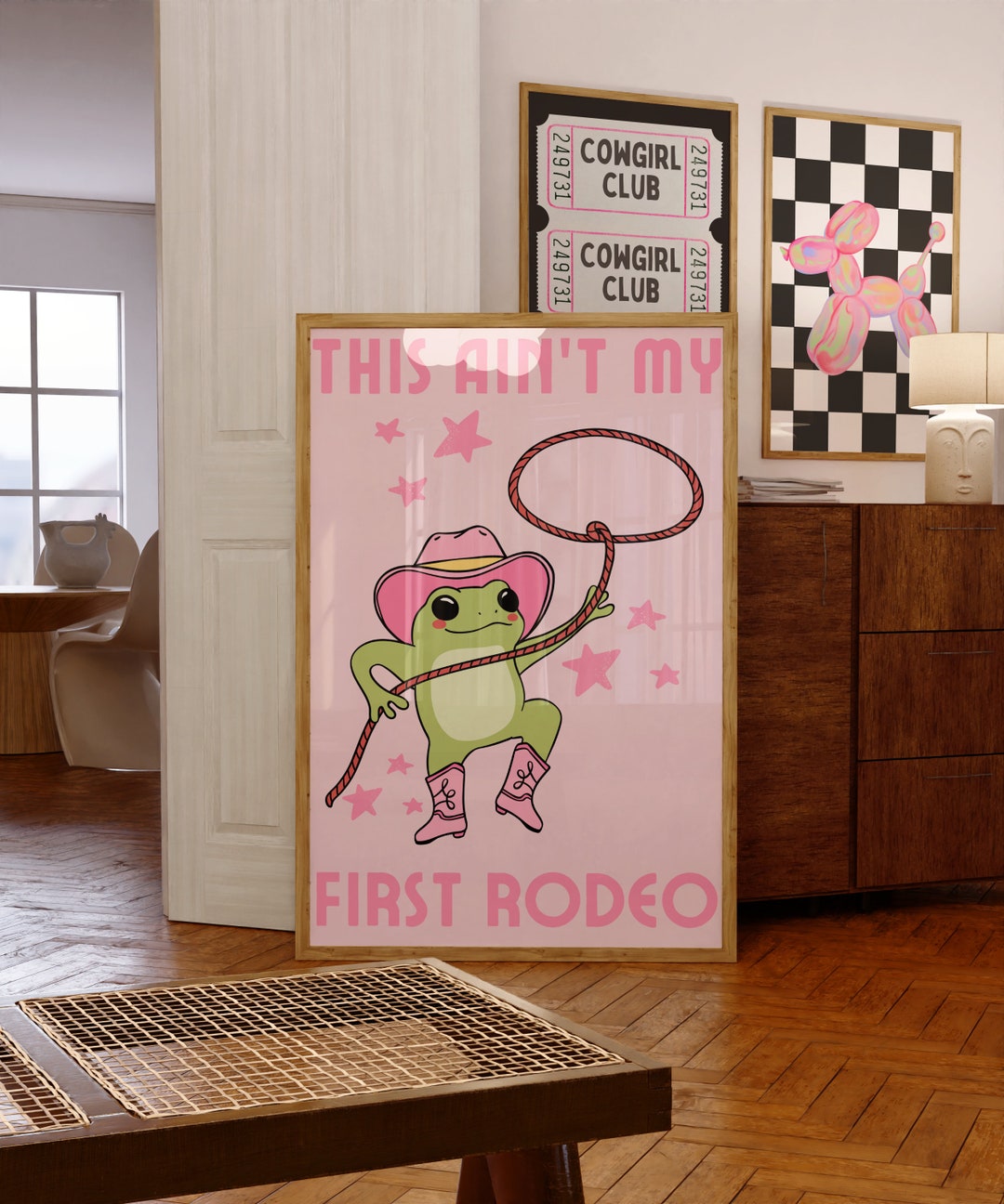 This is Not My First Rodeo Frog Poster, Disco Cowgirl Western Frog ...