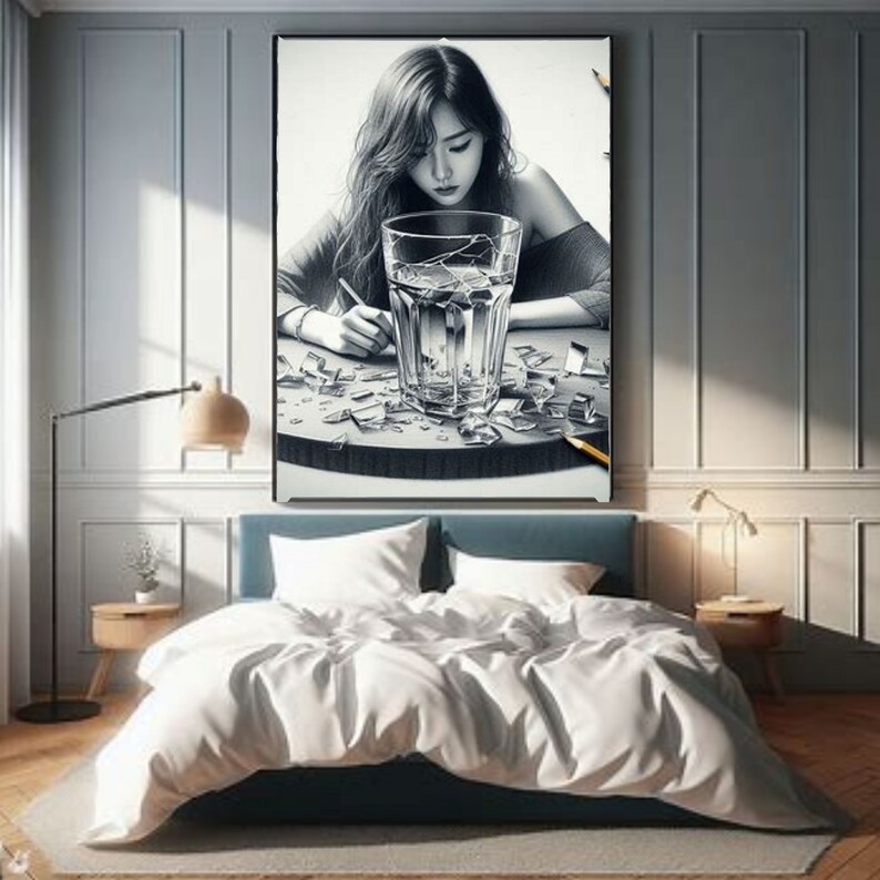 Pencil Drawing Wall Art, Pencil Drawing Print, Pencil Drawing Art, Home ...