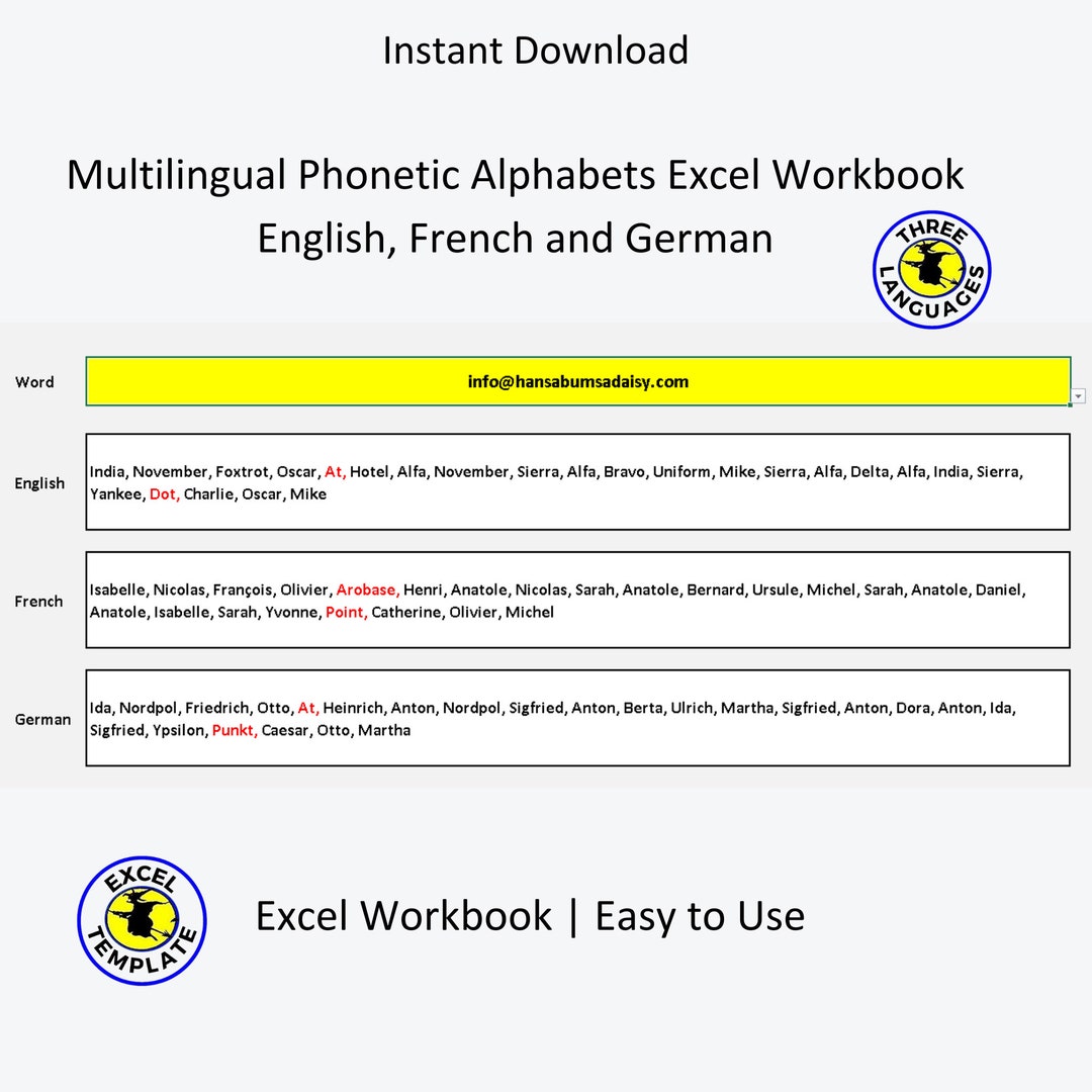 Multilingual Phonetic Alphabets Workbook - Etsy