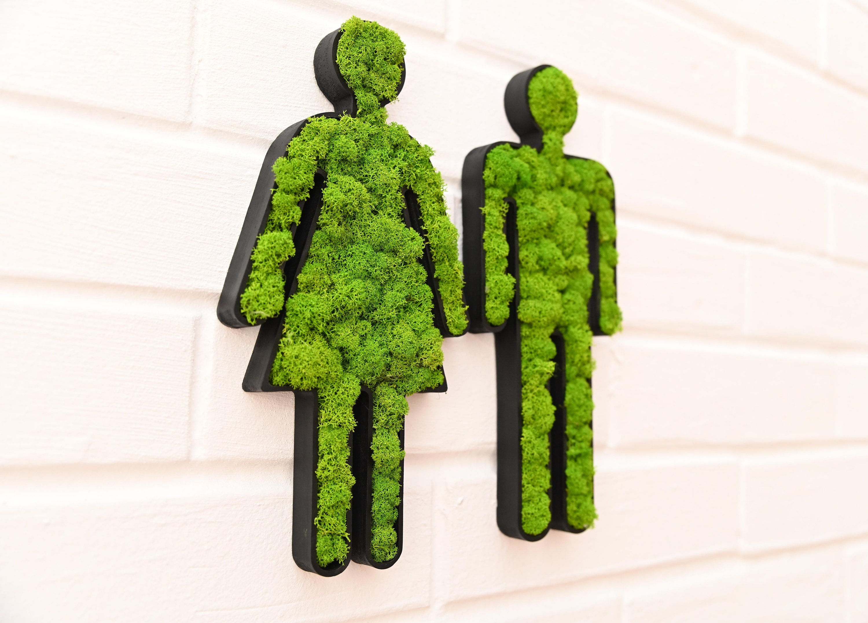 Moss Toilet Sign, Resin Toilet Sign, Resin and Moss Decorations, Moss ...