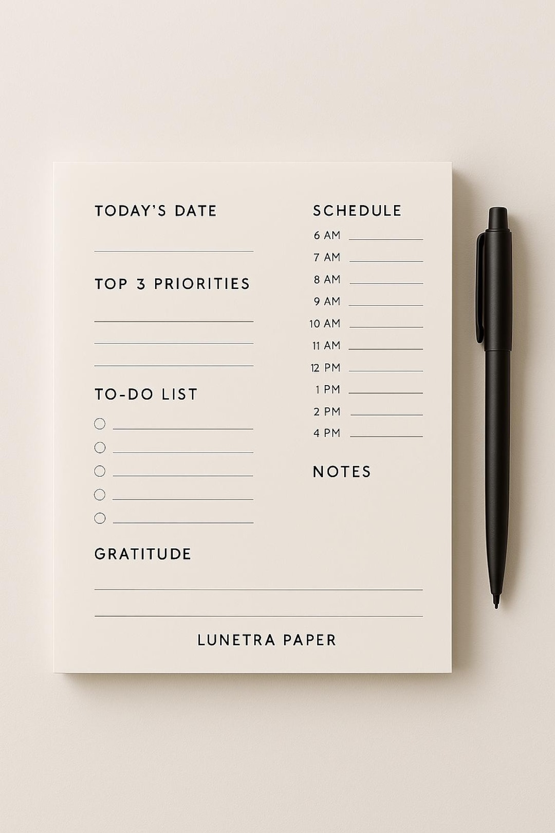 Minimalist Daily Planner Printable | Undated PDF To-do List & Schedule ...
