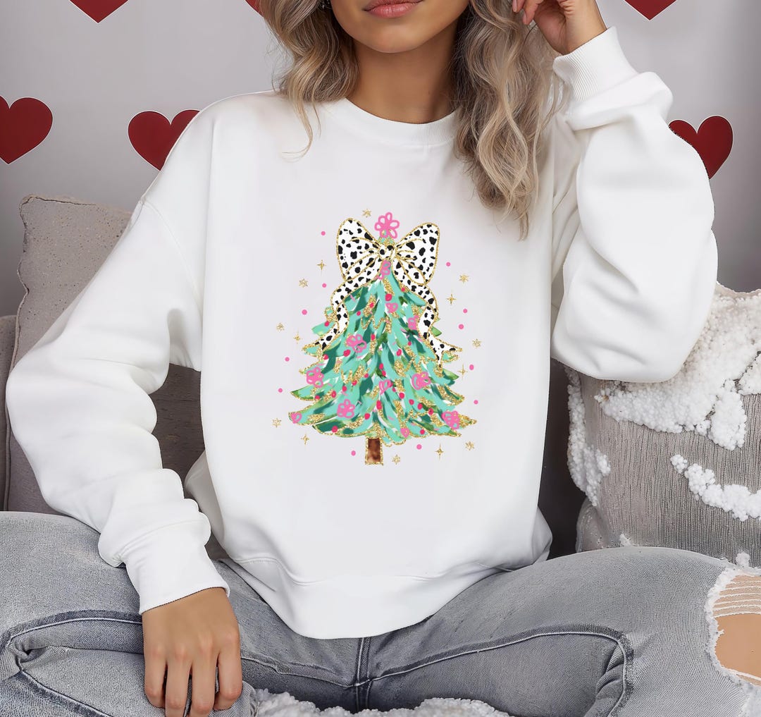 Women's Comfy Color Block Christmas Tree T-shirt, Cute Christmas Tree ...