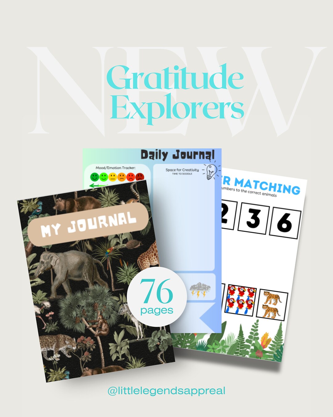 Kids Printable Gratitude Journal, Printable Gratitude Journal for ...