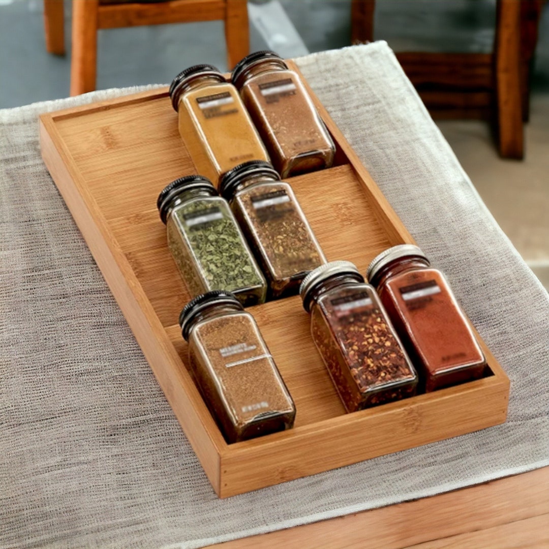 3 Tier Wood Spice Rack Holds 12 Jars Kitchen Storage Organizer - Etsy