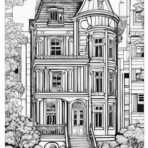 Coloring Pages - Houses #3 - Etsy