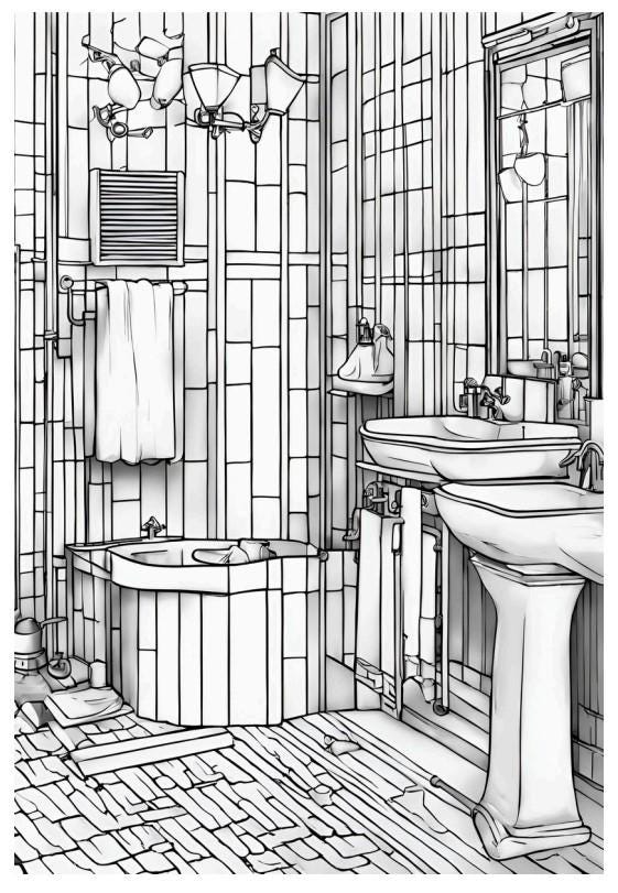 Coloring Pages - Bathroom - Etsy