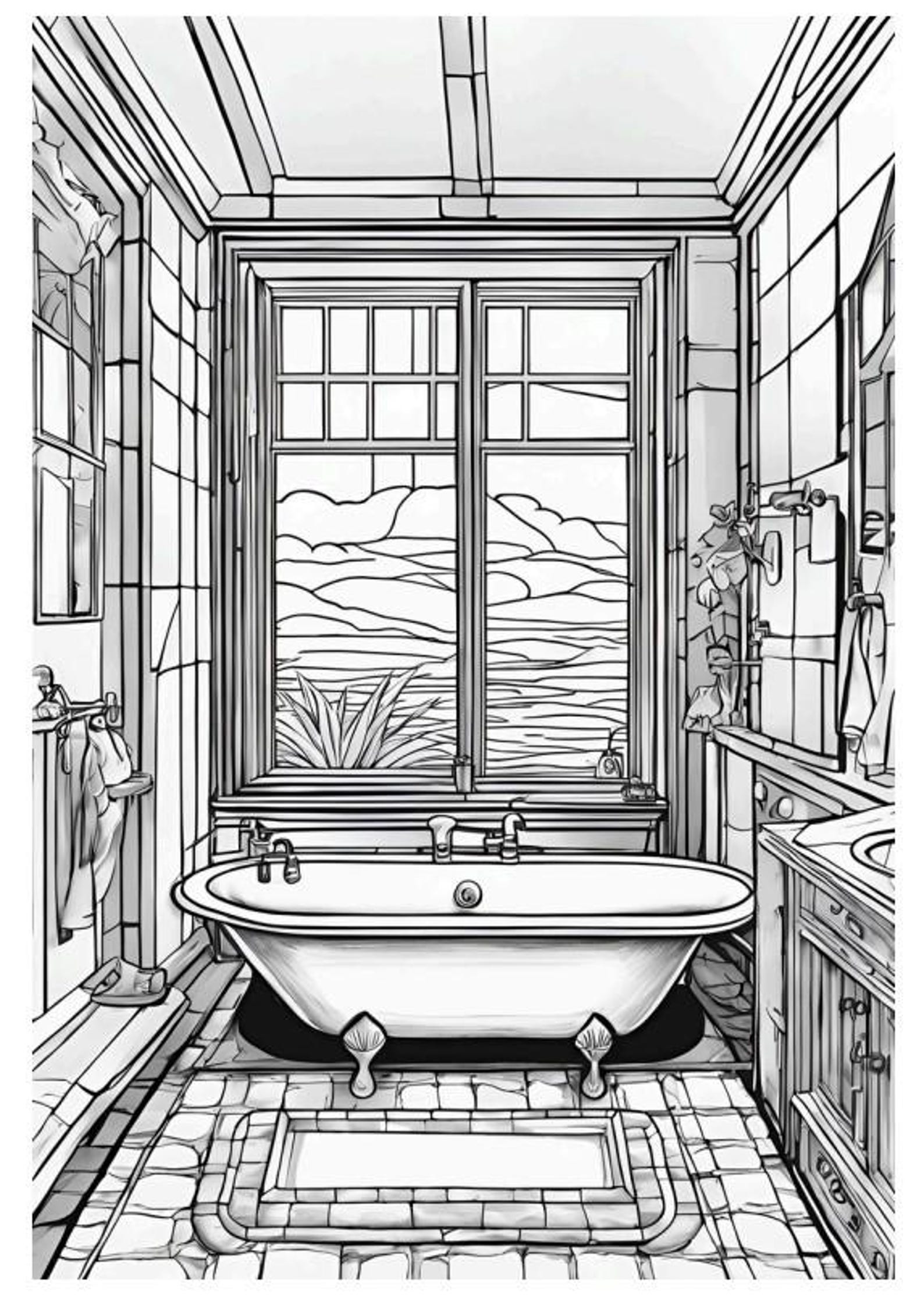 Coloring Pages Bathroom - Etsy