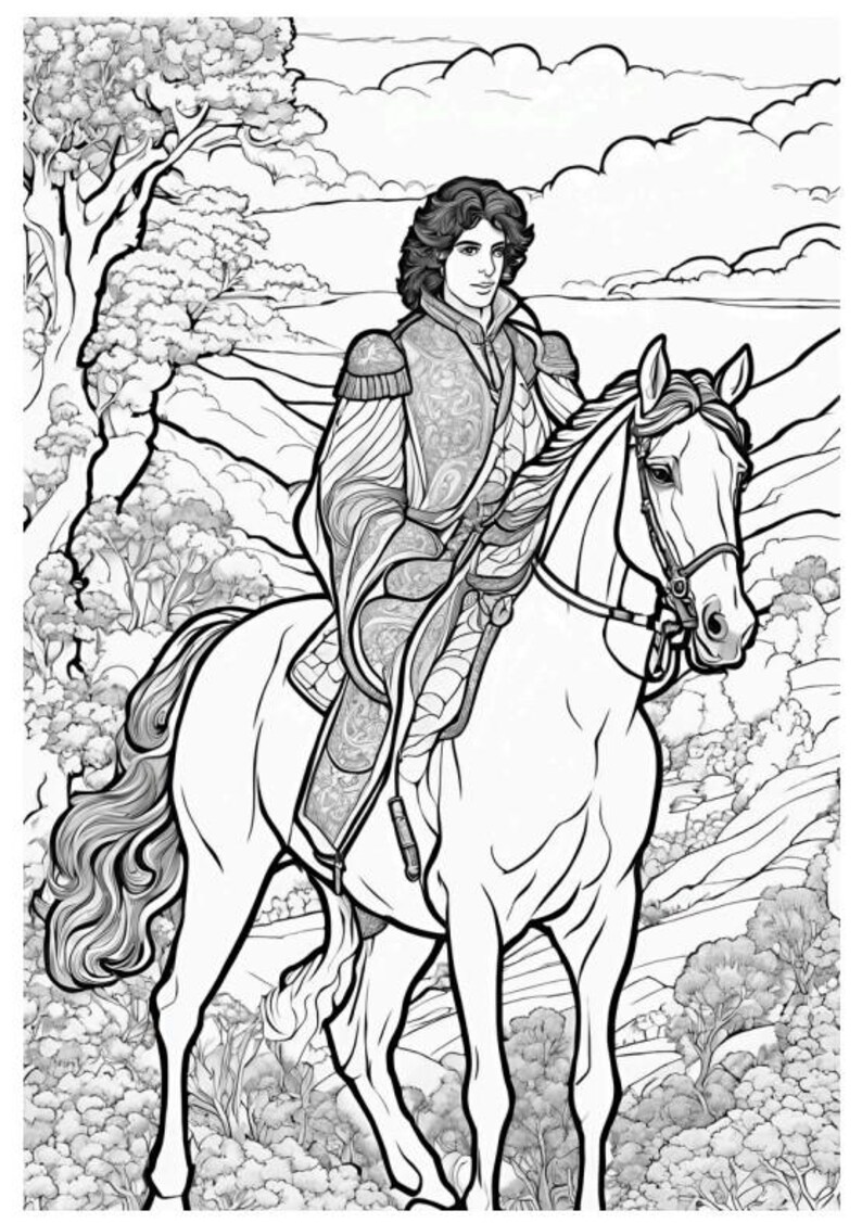 Coloring Pages - Prince - Etsy