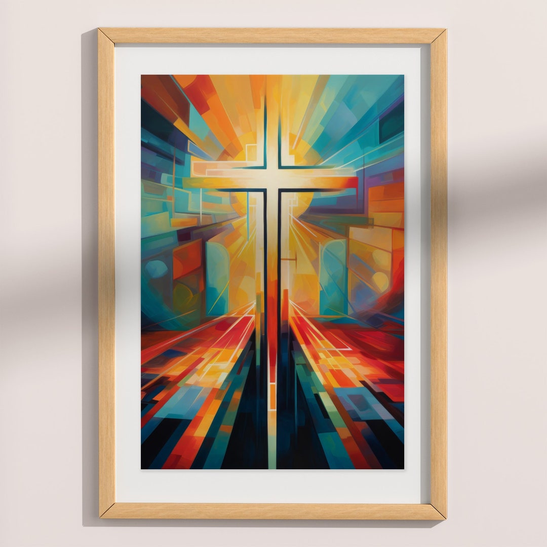 Abstract Cross Art Jesus Inspired Wall Art Spiritual Artwork Christian ...