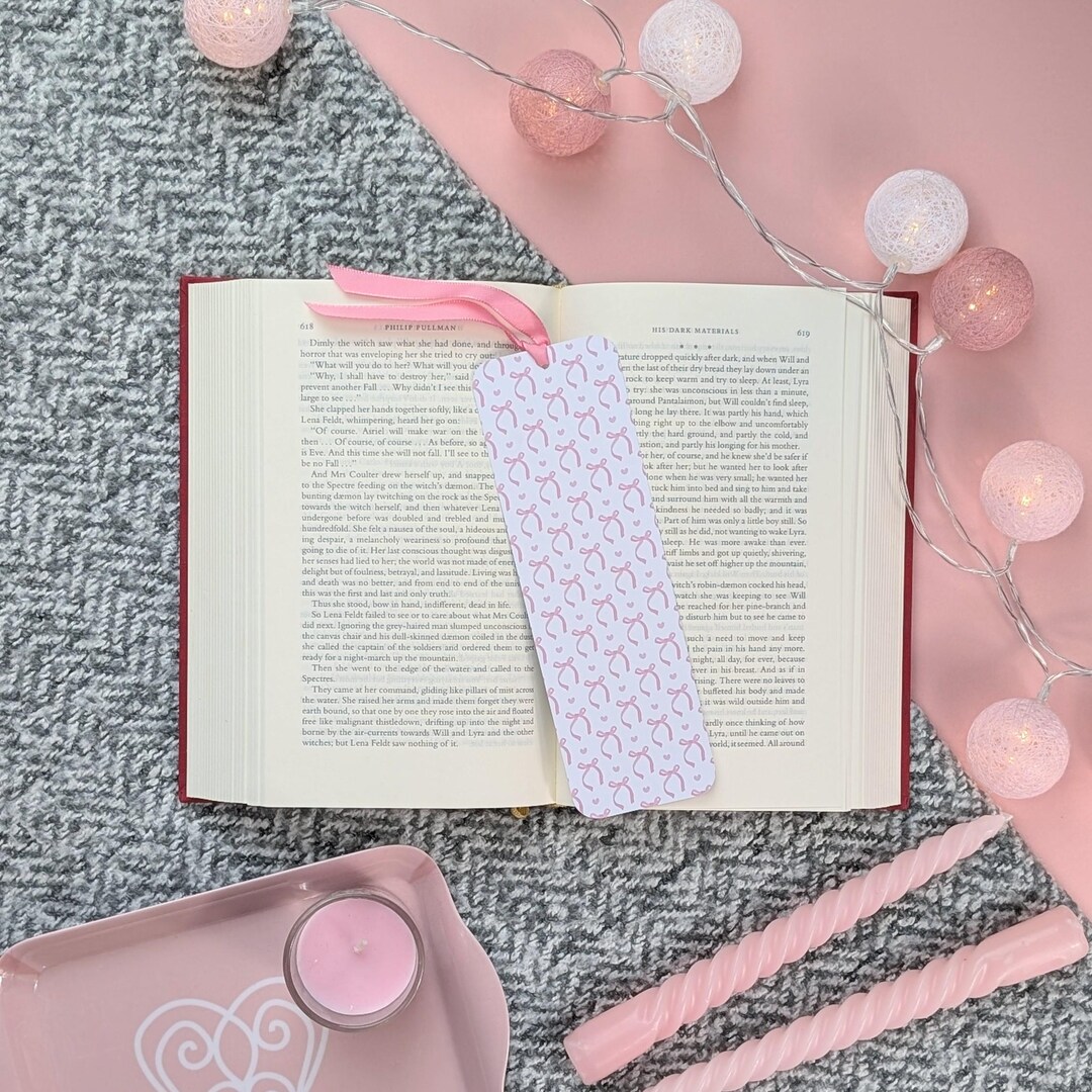 Bows and Books - Soft Girl Era - Cute Pink Ribbon Bookmark - Etsy