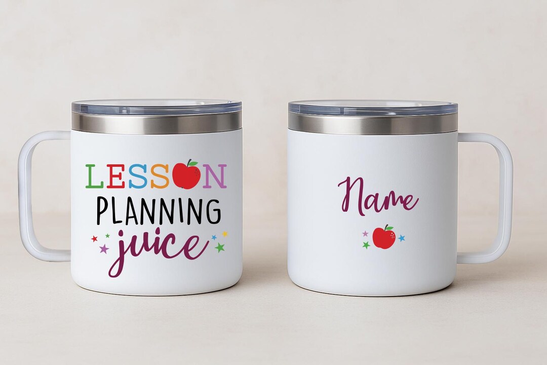 Lesson Planning Juice Mug With Name, Personalized Teacher Tumbler 12oz ...
