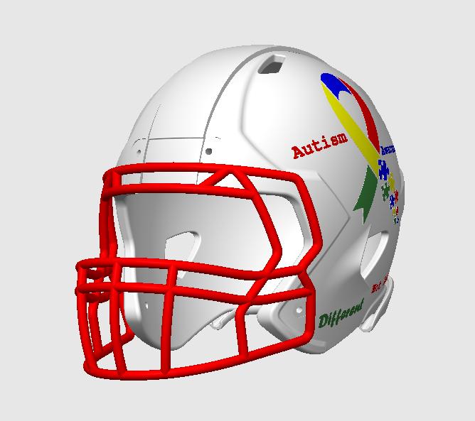 Autism Full Size Football Helmet .3mf - Etsy