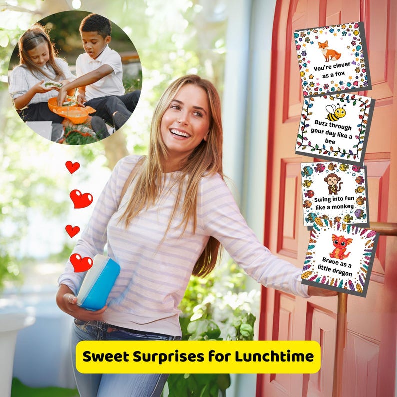 Animal Lunchbox Notes for Kids – Motivational Printable Cards (PDF) - Etsy