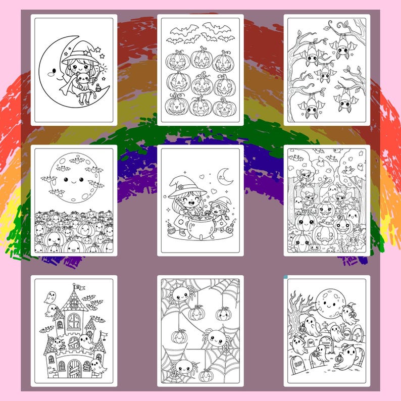 36 Page Creepy and Cute Halloween Coloring Book – Printable Spooky and ...