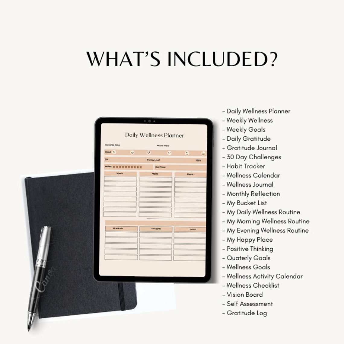 Wellness Planner Digital Template, Printable Wellness Planner, Wellness ...