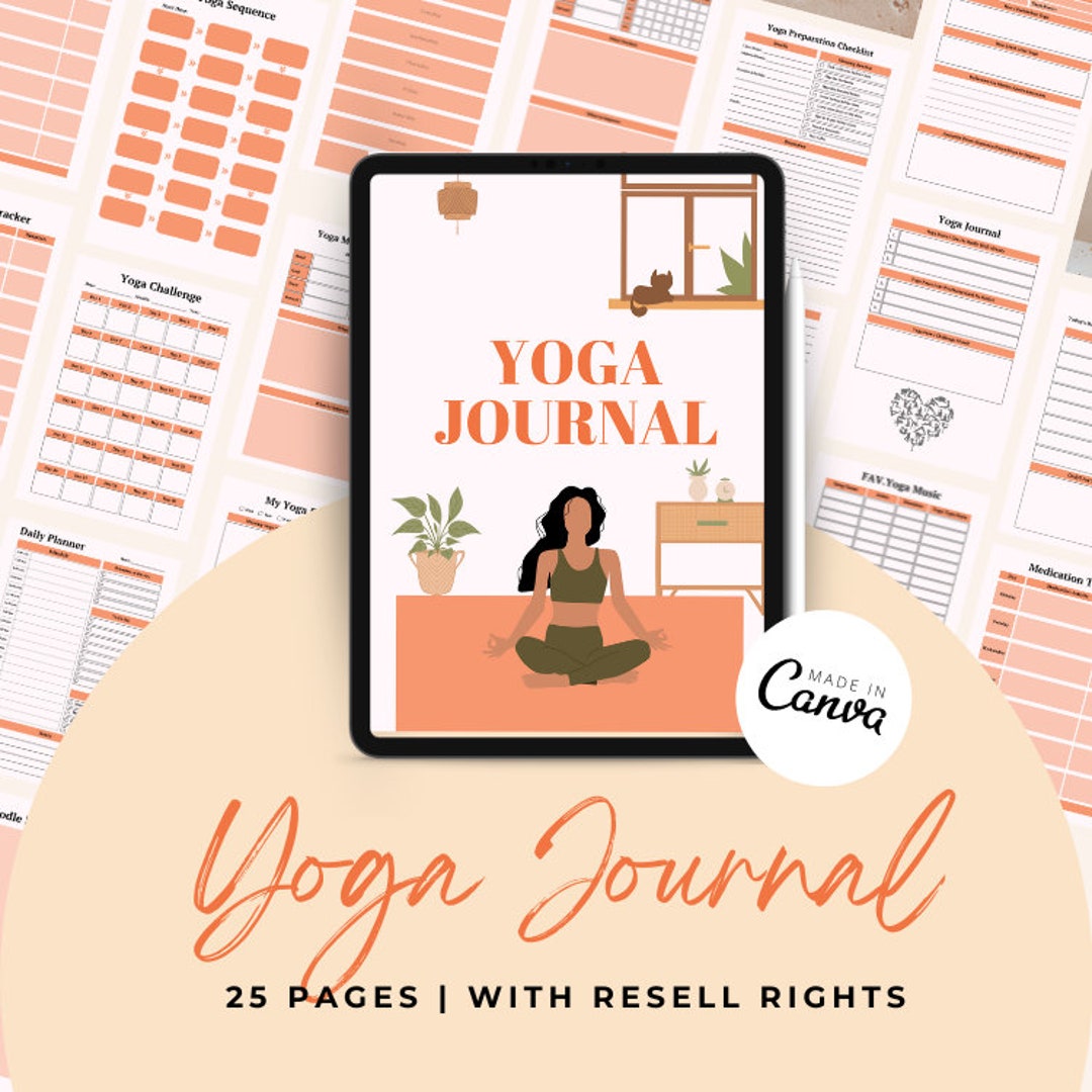 PLR Yoga Journal | Yoga Planner Printable | Digital Yoga Practice ...