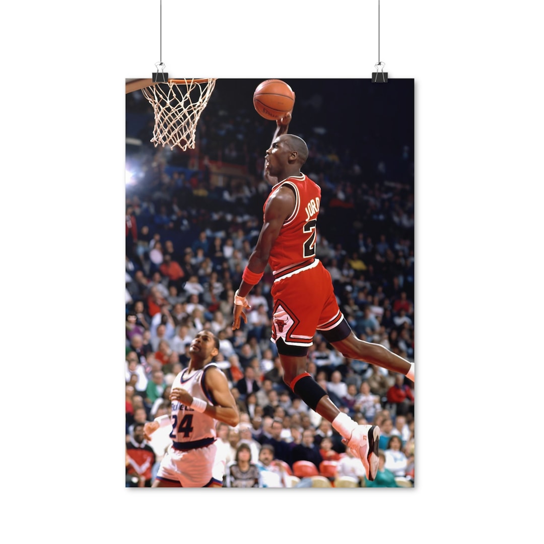 Michael Jordan Dunking Poster Elevate Your Space With the Legend in ...