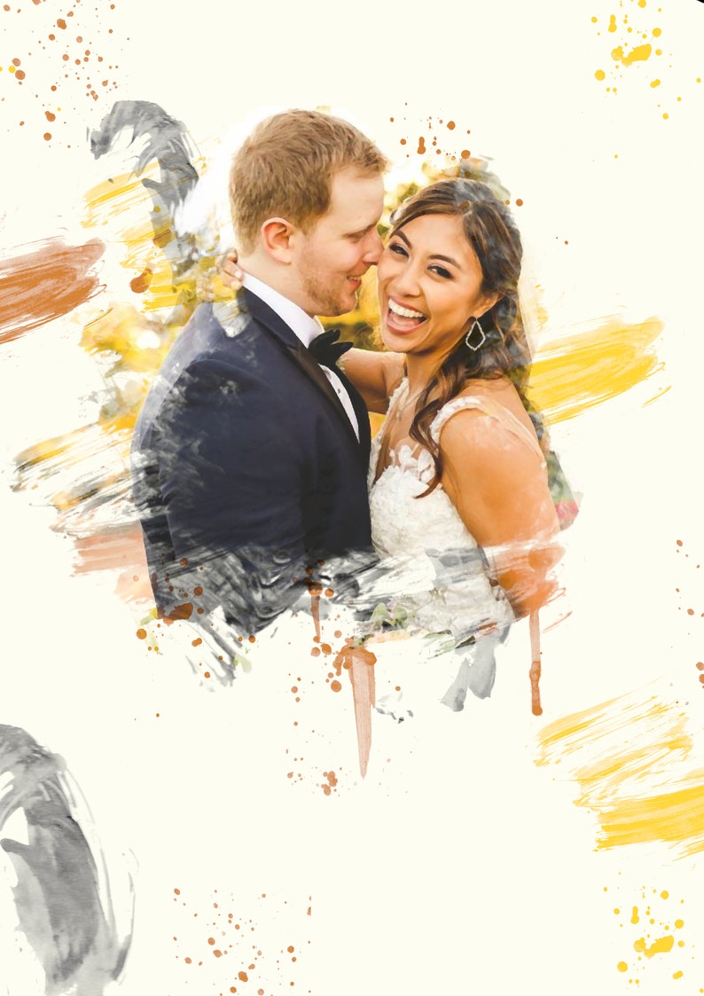 Personalised Wedding Portrait, Created From Your Photo, Couple ...