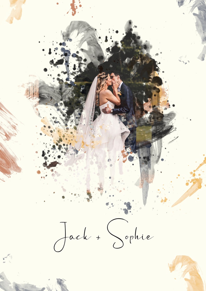 Personalised Wedding Portrait, Created From Your Photo, Couple ...